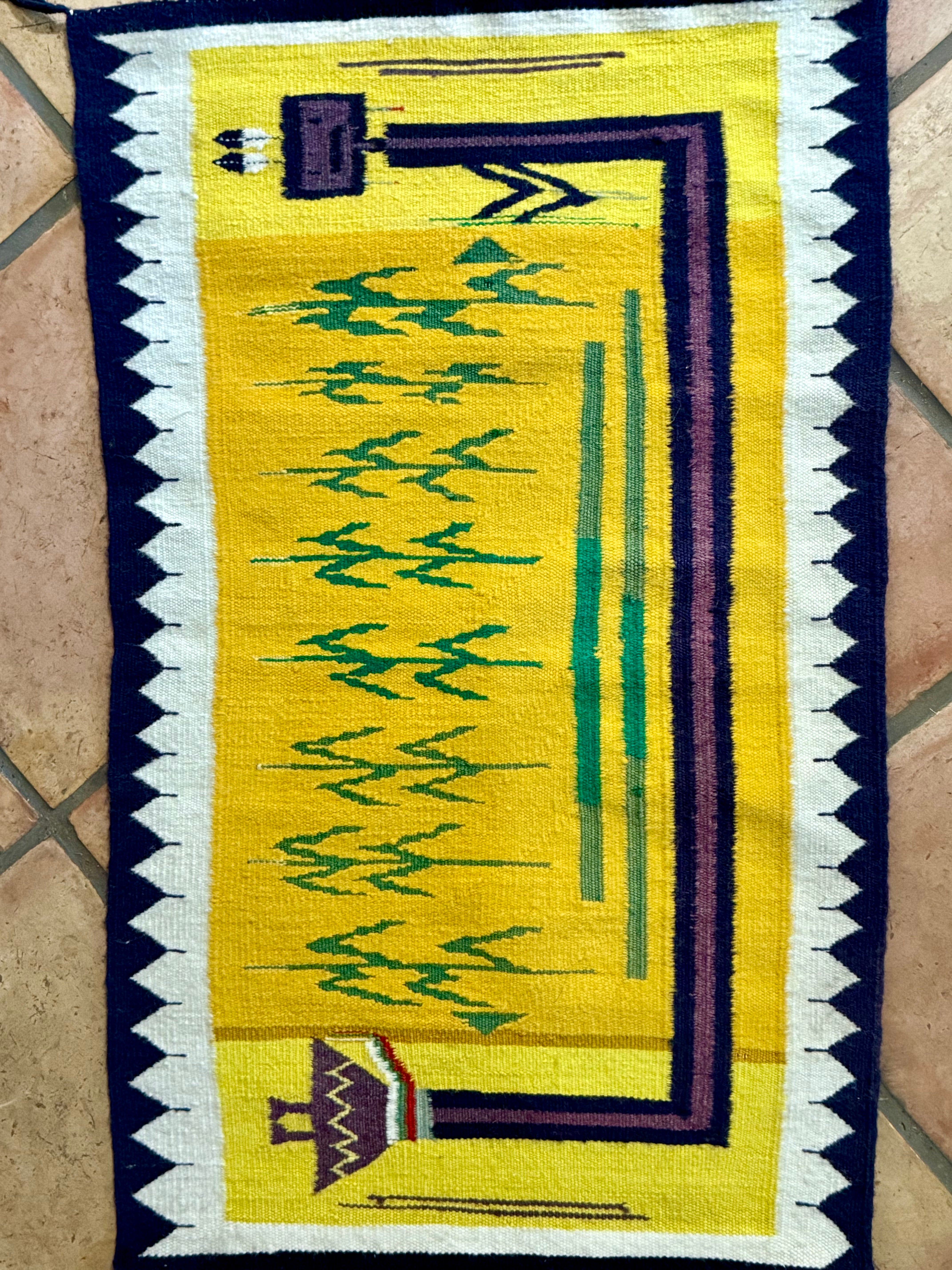 Vintage Navajo Yei Corn Rug – A Shadow of the Past